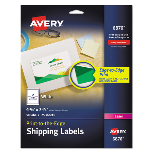 Vibrant Laser Color-print Labels W- Sure Feed, 4 3-4 X 7 3-4, White, 5 ...