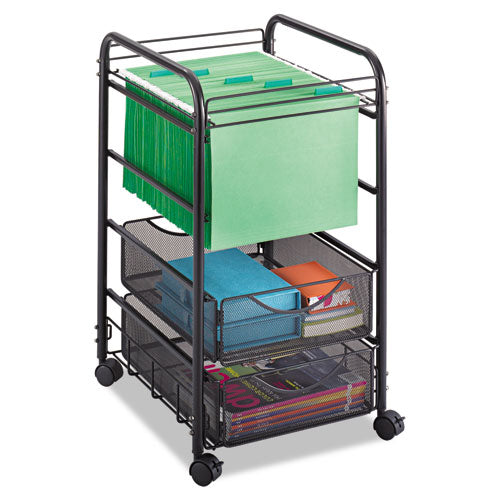 Onyx Mesh Open Mobile File, Two-drawers, 15.75w X 17d X 27h, Black ...