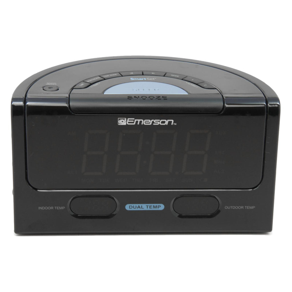 Emerson SmartSet Dual Alarm Clock Radio with Temperature Sensors - Rec ...