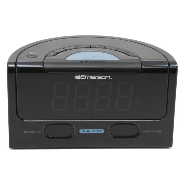 Emerson SmartSet Dual Alarm Clock Radio with Temperature Sensors - Rec ...
